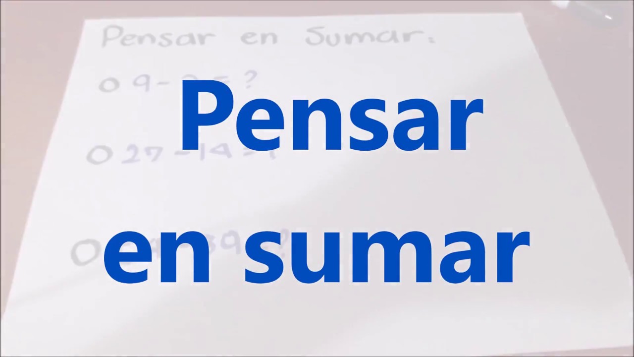 Pensar en sumar - YouTube