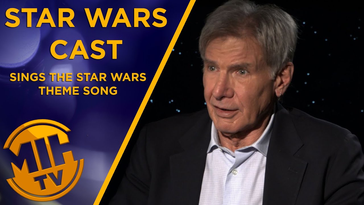 Star Wars The Force Awakens Cast sing the Star Wars Theme Song - YouTube