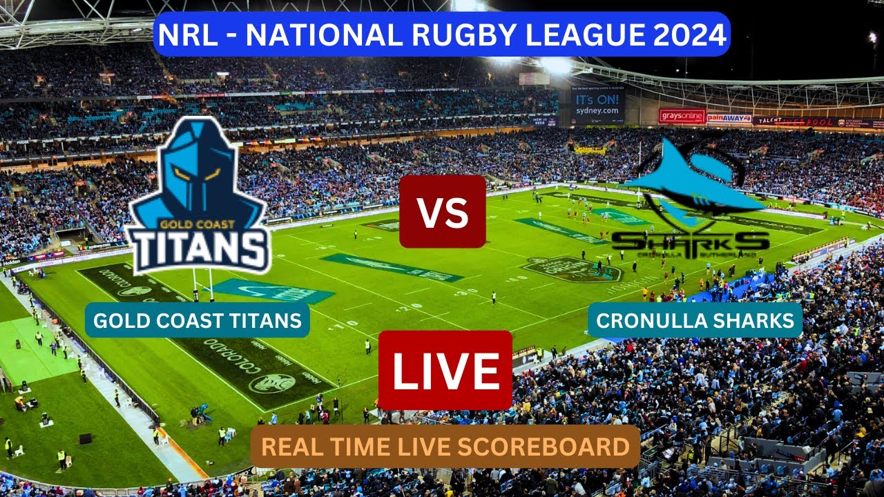 Titans vs Sharks LIVE Score UPDATE Today 2024 NRL National Rugby League ...