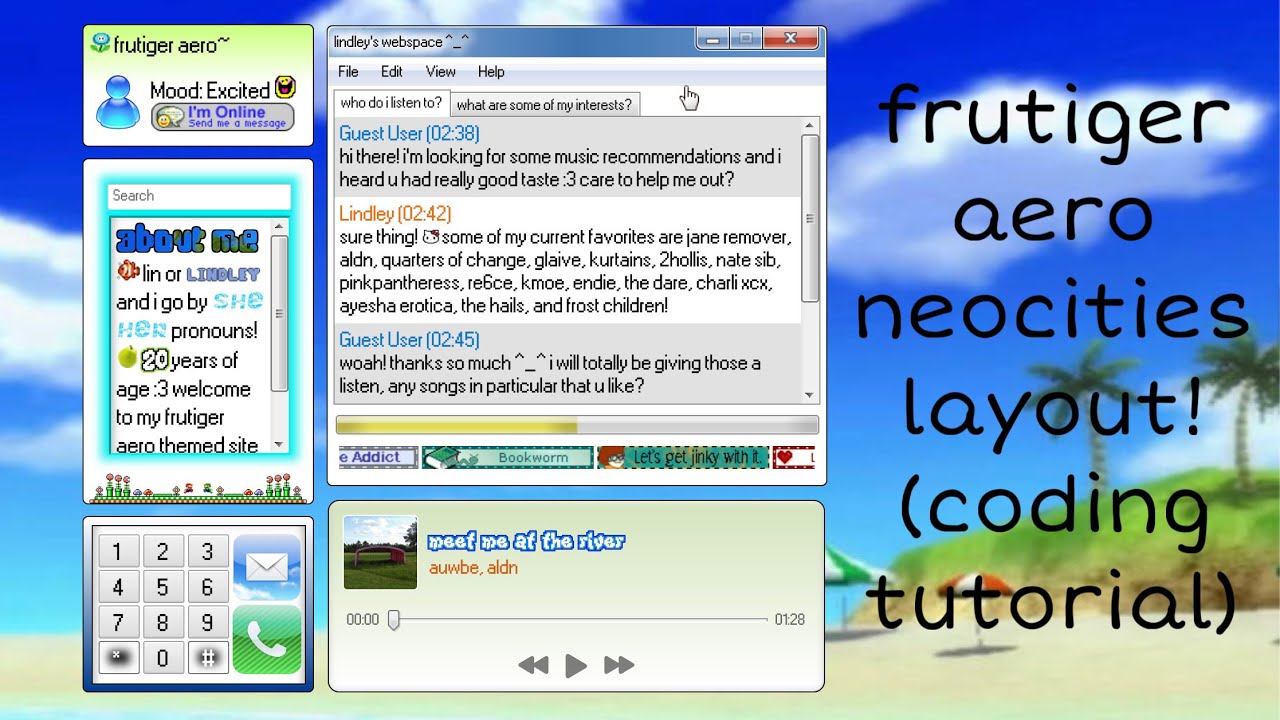 how to make this frutiger aero neocities layout - html & css tutorial ...