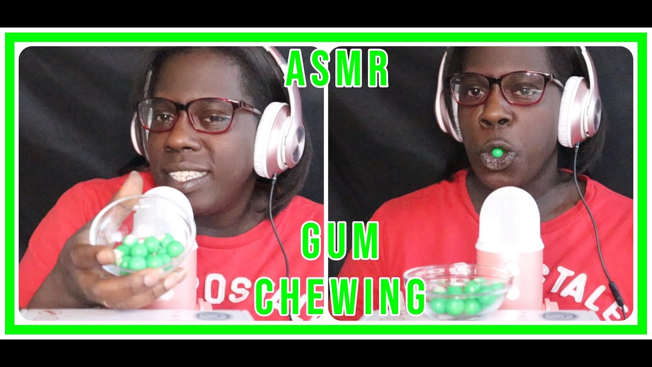 ASMR | GUM CHEWING GREEN DUBBLE BUUBLE GUMBALLS + INTENSE CHEWING ...