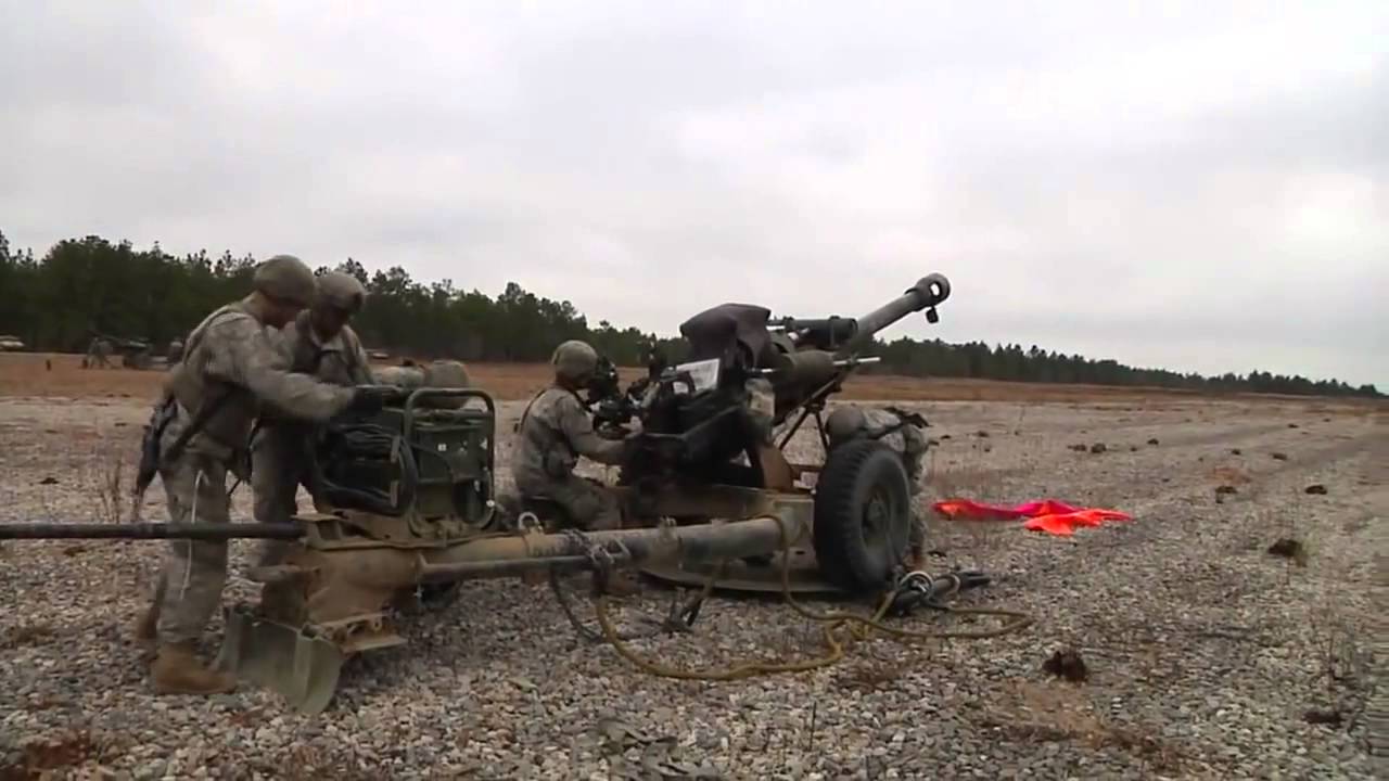 US Soldiers Filming M119A3 Howitzers Sling Load From Inside Their Black ...