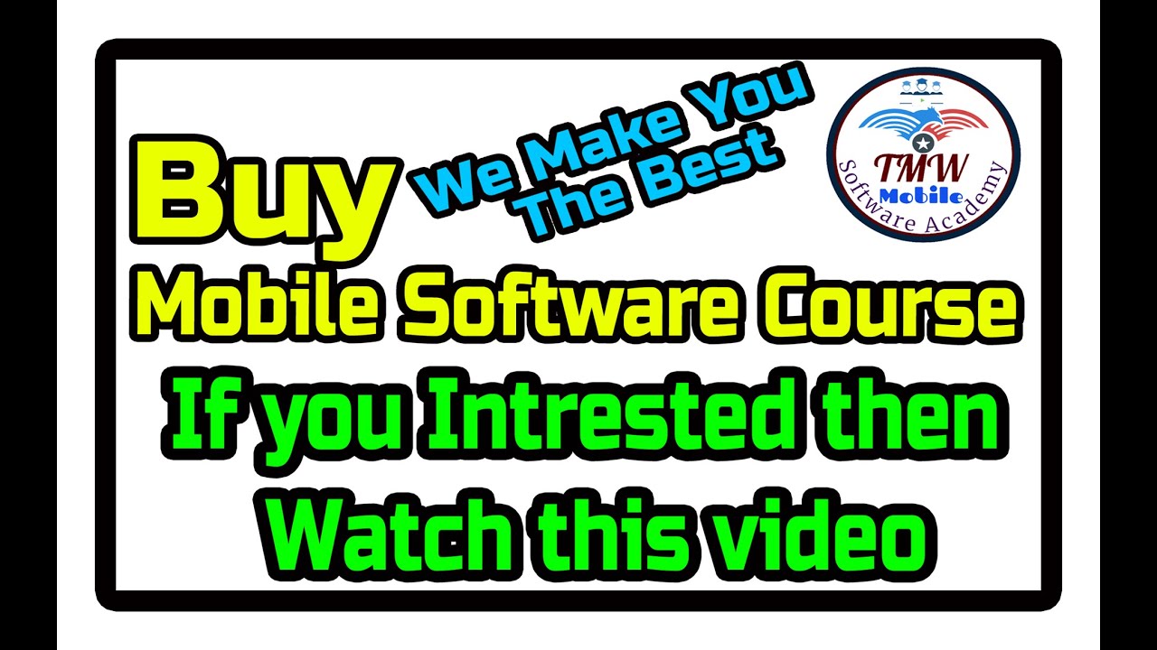 Mobile Software Training Course Ready | TMW Mobile Software Academy ...