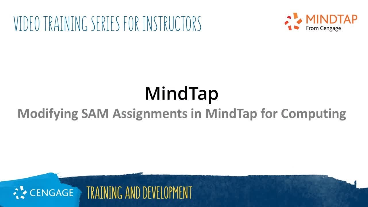 MindTap for Computing - Modifying SAM Assignments in the SAM App - YouTube