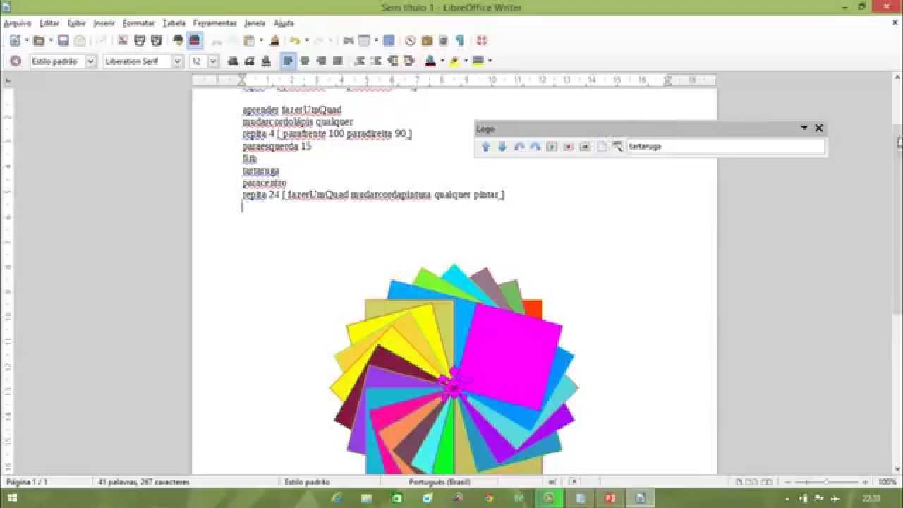 Como usar LibreLogo ou programação logo 2015. - YouTube