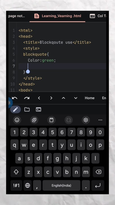 Blockquote tag in Html mobile phone with css #html5 #html #education #error #programmer # ...