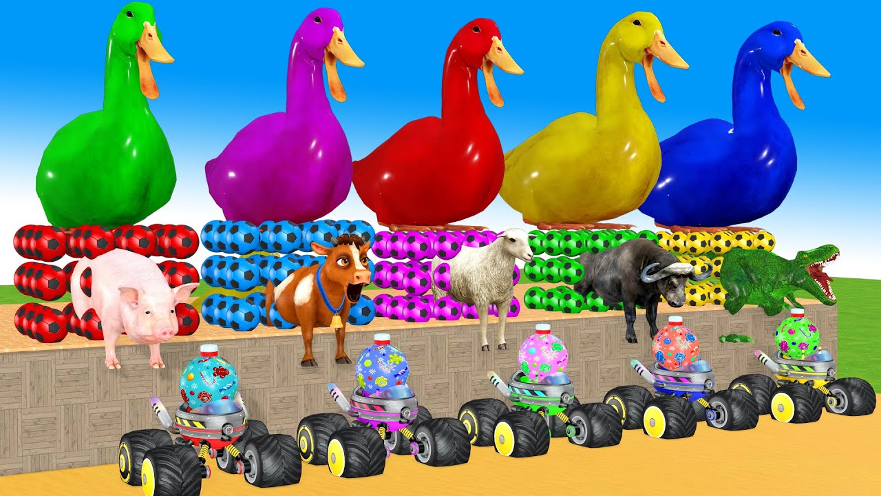 5 Giant Duck, Monkey, Piglet, Lion, Donkey, Cow, Sheep, T-Rex ...
