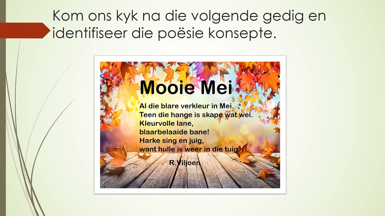 Poësie konsepte Graad 9 Afrikaans - YouTube