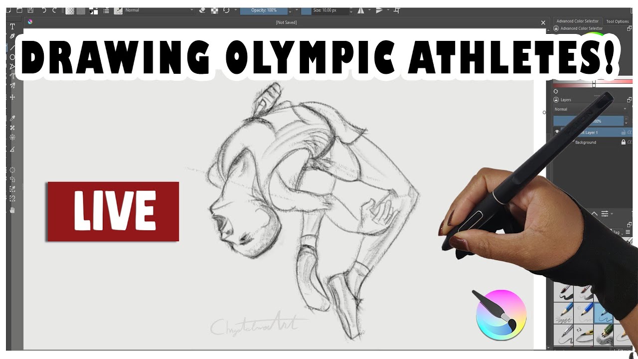 Drawing Practice (34) Sketching Olympic Athletes - YouTube