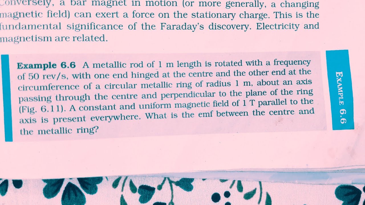 A metallic rod of 1 m length is rotated with a frequency of 50 rev/s ...