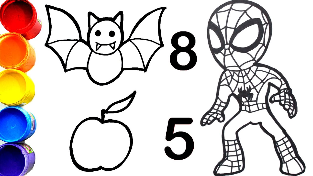 🔴🔴Drawing how Spidey discovers the numbers from 8 to 5 in the images ...