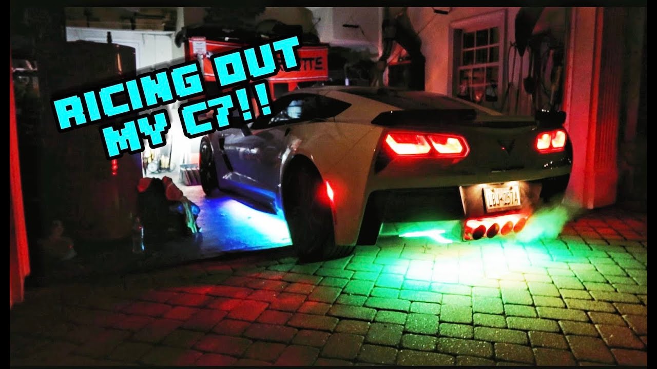 RICING OUT MY C7 CORVETTE!!!!!! PART 1 (UNDERGLOW KIT) - YouTube
