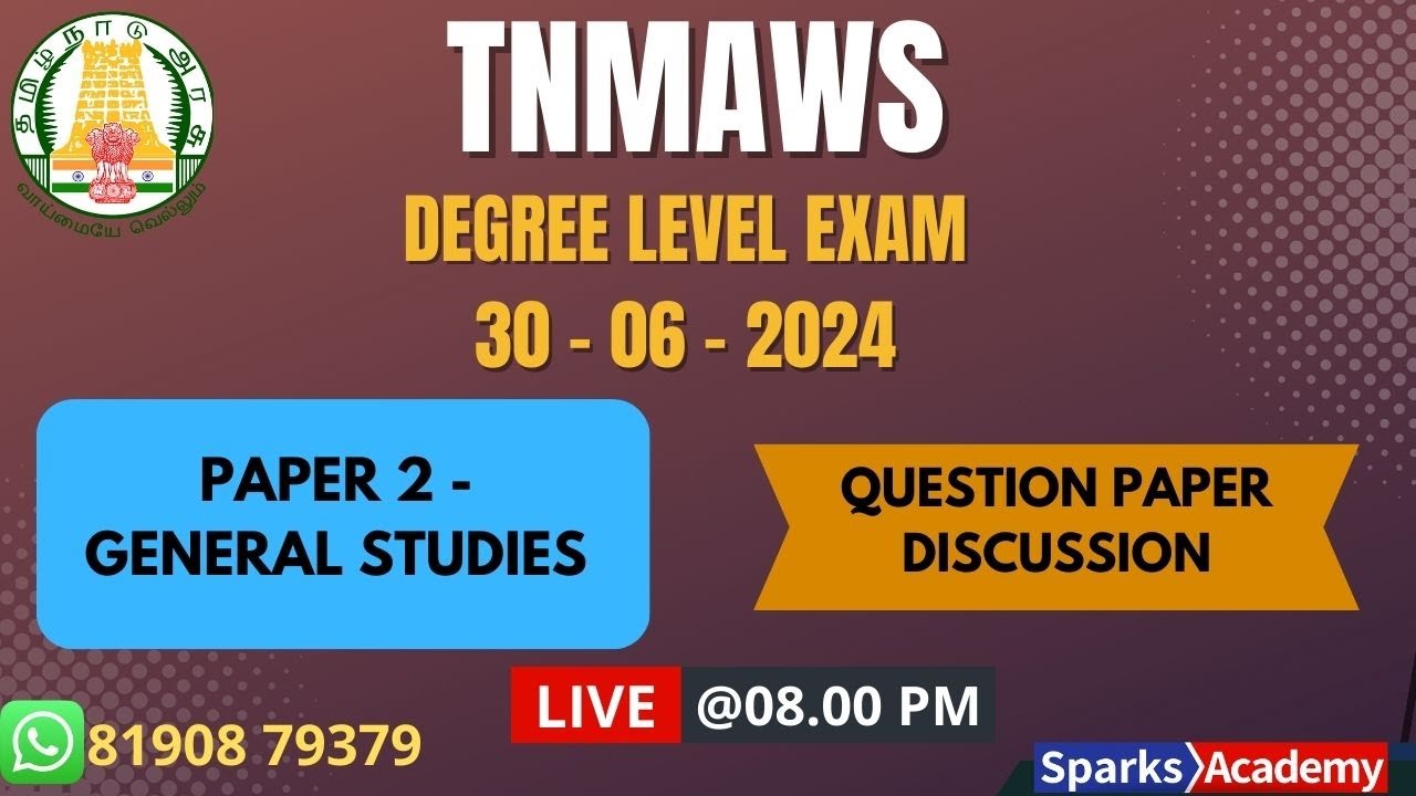 TNMAWS Degree Level Exam (30 June 2024) -Question Paper Discussion ...