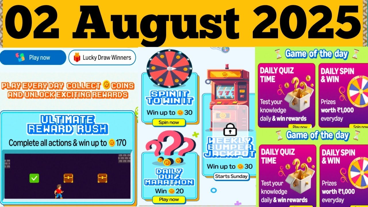 Amazon unlimited reward Rush it to win it daily Quiz Answers 2 August ...