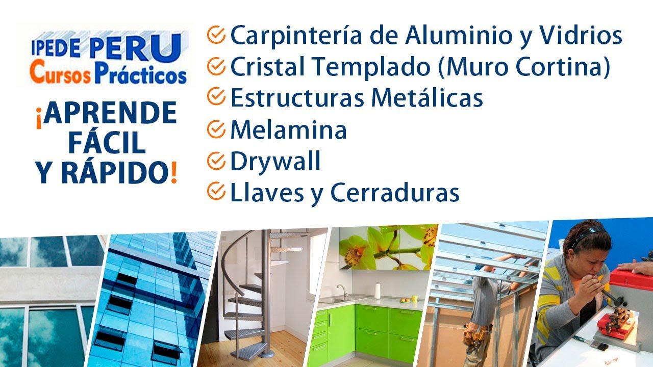 Curso de Carpinteria de Aluminio y Vidrio en lima - Curso de Melamina ...