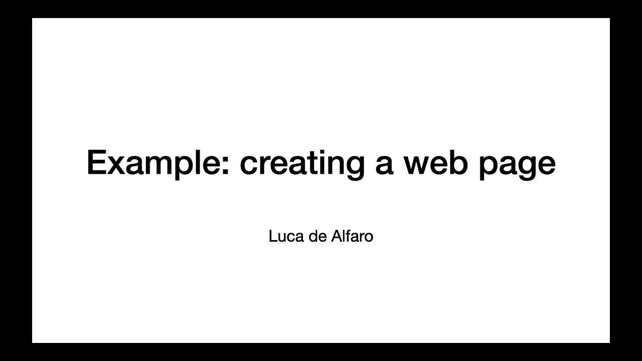 Example of creating page - YouTube