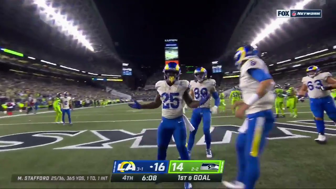 Sony Michel's first touchdown as a Los Angeles Ram - YouTube