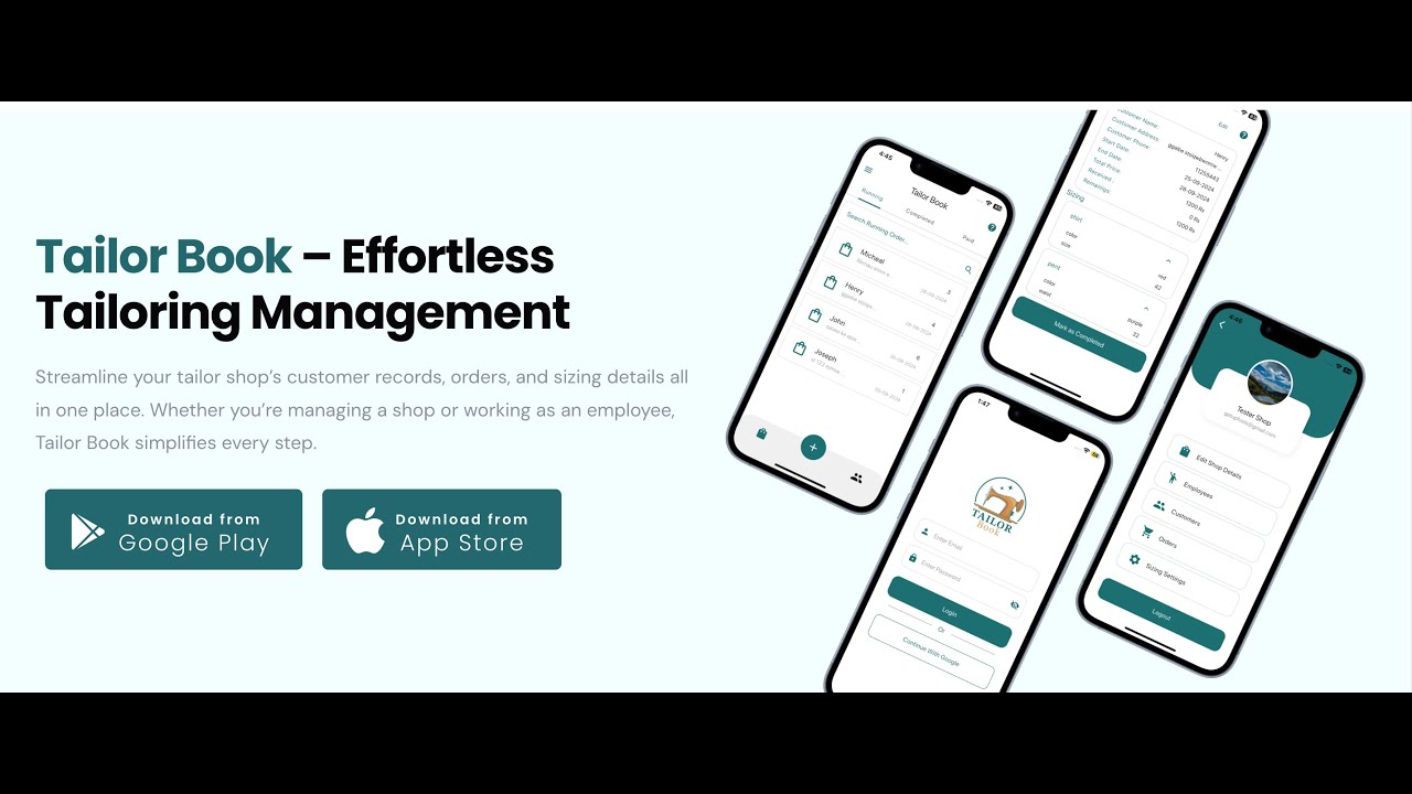 Complete Demo - Tailor Book – Effortless Tailoring Management - YouTube
