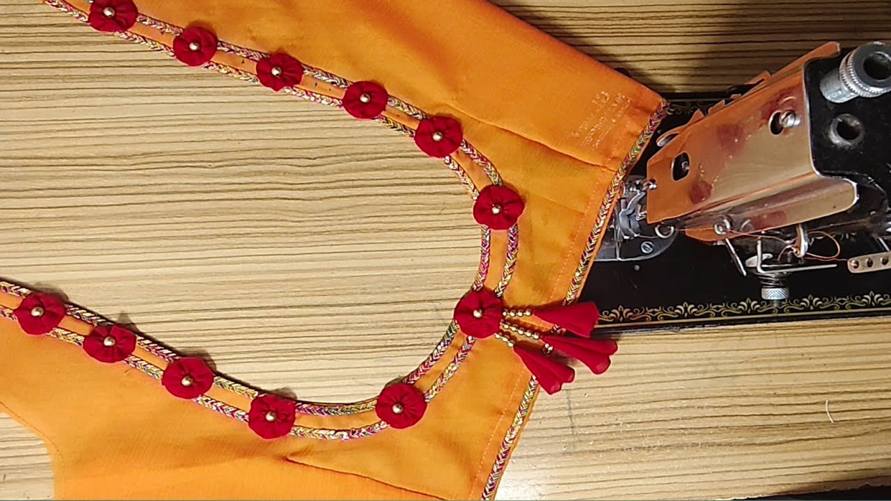 flower making for blouse//simple method blouse design cutting and ...