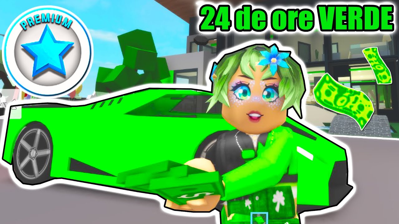 24 DE ORE in CULOAREA VERDE pe BROOKHAVEN dar PREMIUM! (ROBLOX) - YouTube
