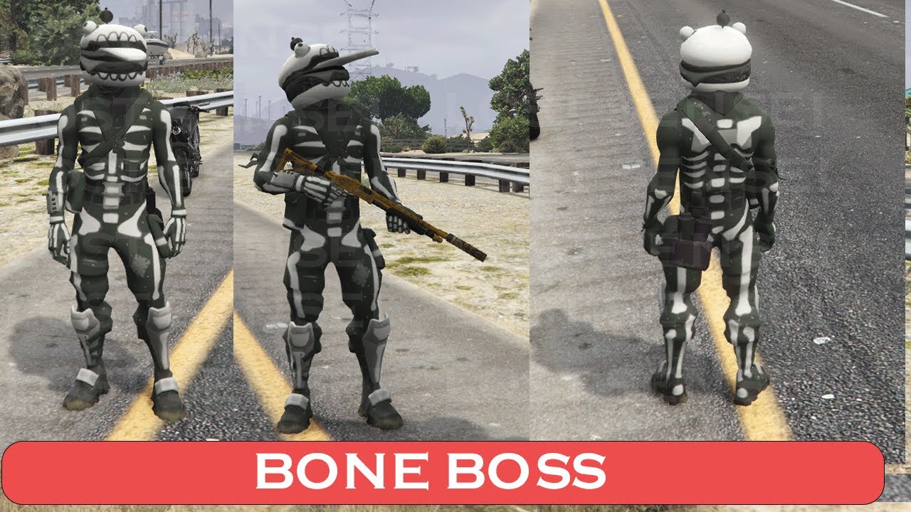 BONE BOSS Fortnite GTA V PED / MOD - YouTube