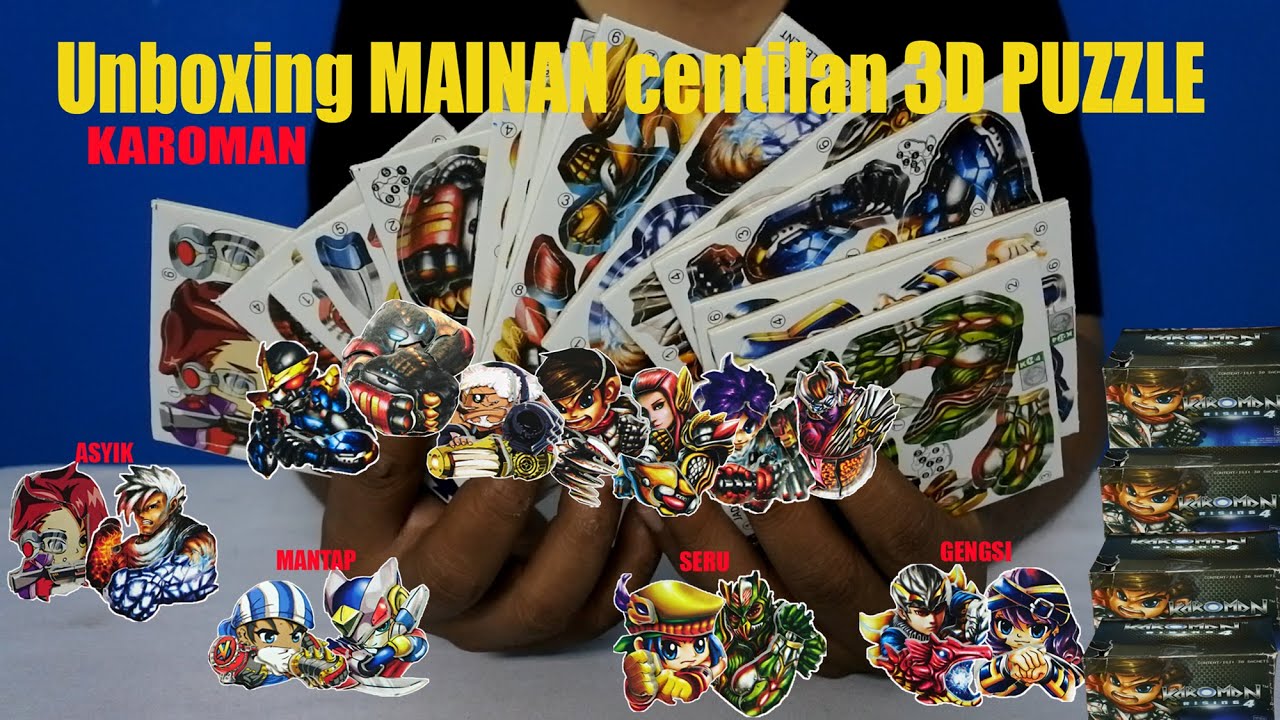 Unboxing MAINAN centilan 3D PUZZLE KAROMAN - YouTube