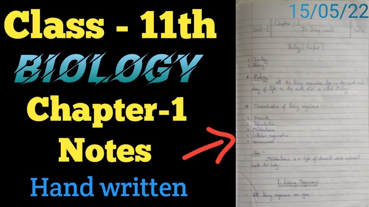 Class 11th biology || Chapter-1 The Living World || Notes || Hand ...