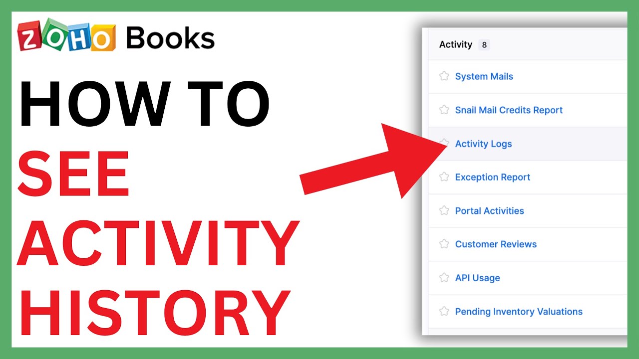 How to See Activity History in Zoho Books [QUICK GUIDE] - YouTube