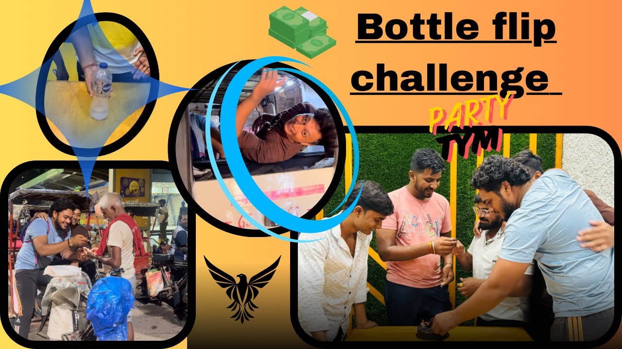 Bottle flip challenge //bday party //full fun 🤩 - YouTube