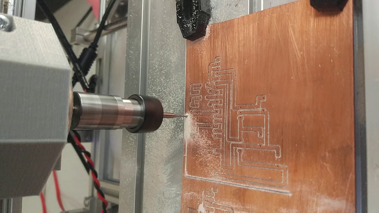 proses pembuatan layout pcb menggunakan mesin mini cnc 3018 || ukir pcb - YouTube
