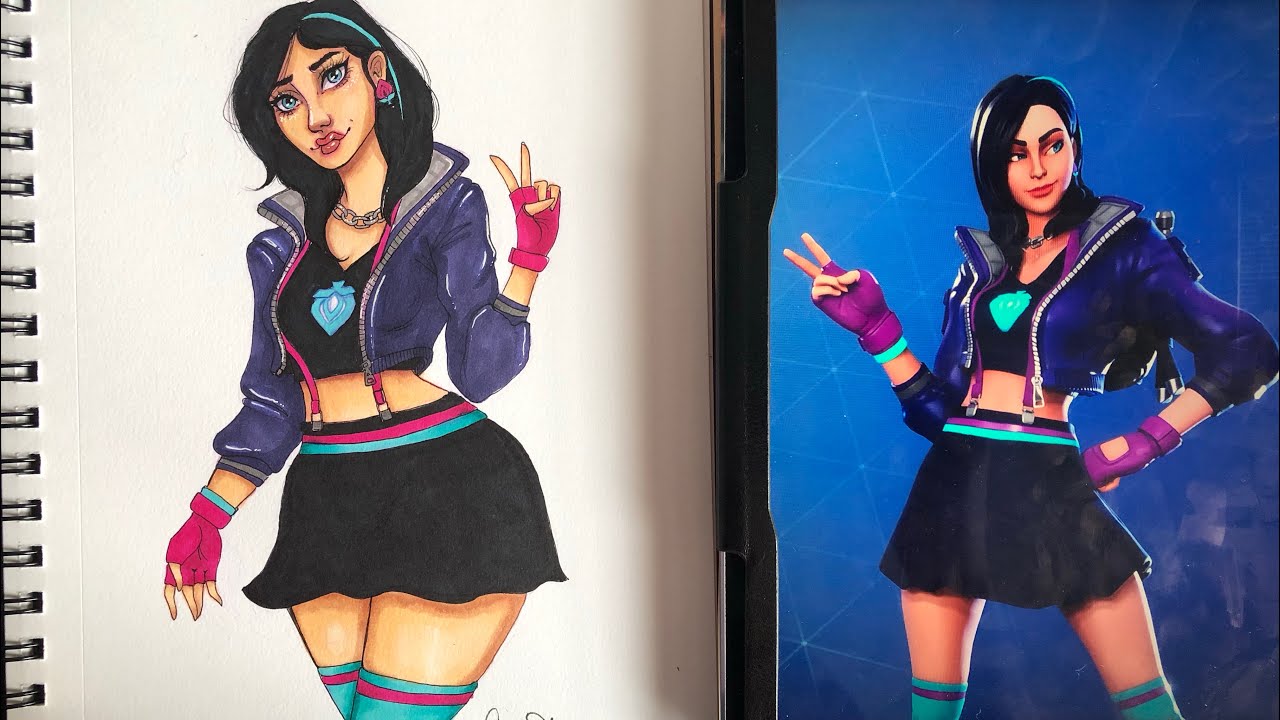 Fortnite Fanart Rox Skin In My Own Style 😁 Youtube