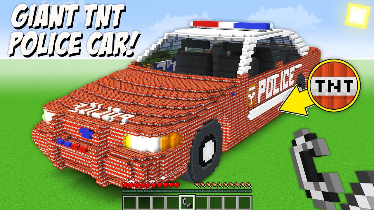 NEVER LIGHT this GIANT TNT POLICE CAR! I FOUND the BIGGEST TNT CAR of ...