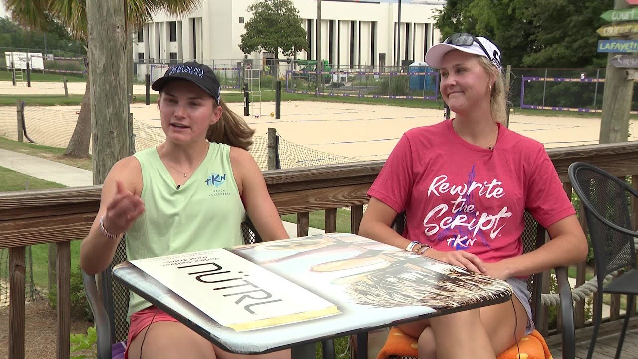 Olympic Beach Volleyball Interview with Team USA members Kristen Nuss ...