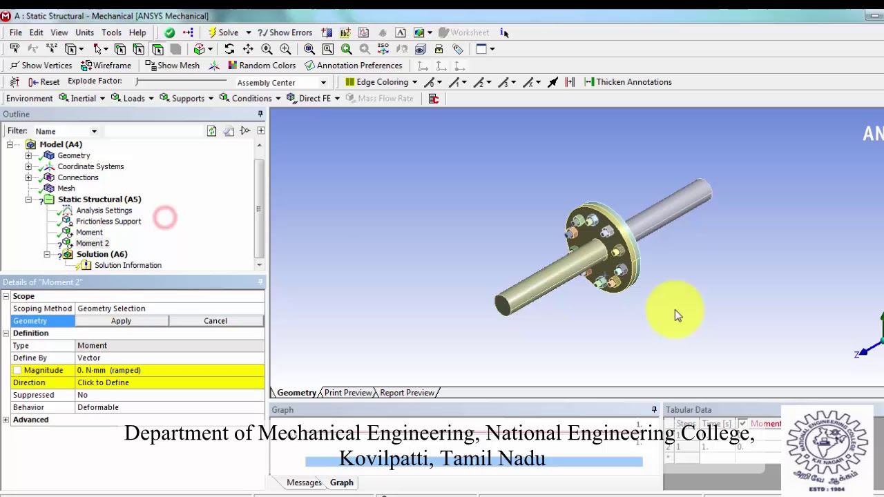 EX NO 17- Structural Analysis of Flange with Shaft- Ansys Tutorial ...