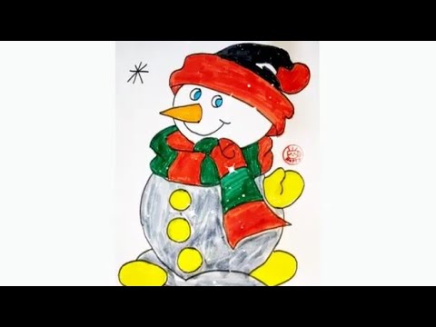 How To Draw A Snowman Snowperson - YouTube