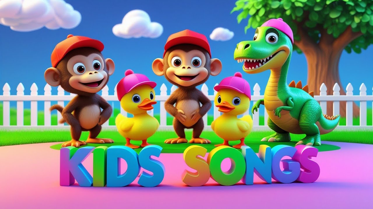FIVE LITTLE DUCKS | OLD MACDONALD |RAIN GO AWAY | FIVE LITTLE MONKEYS ...