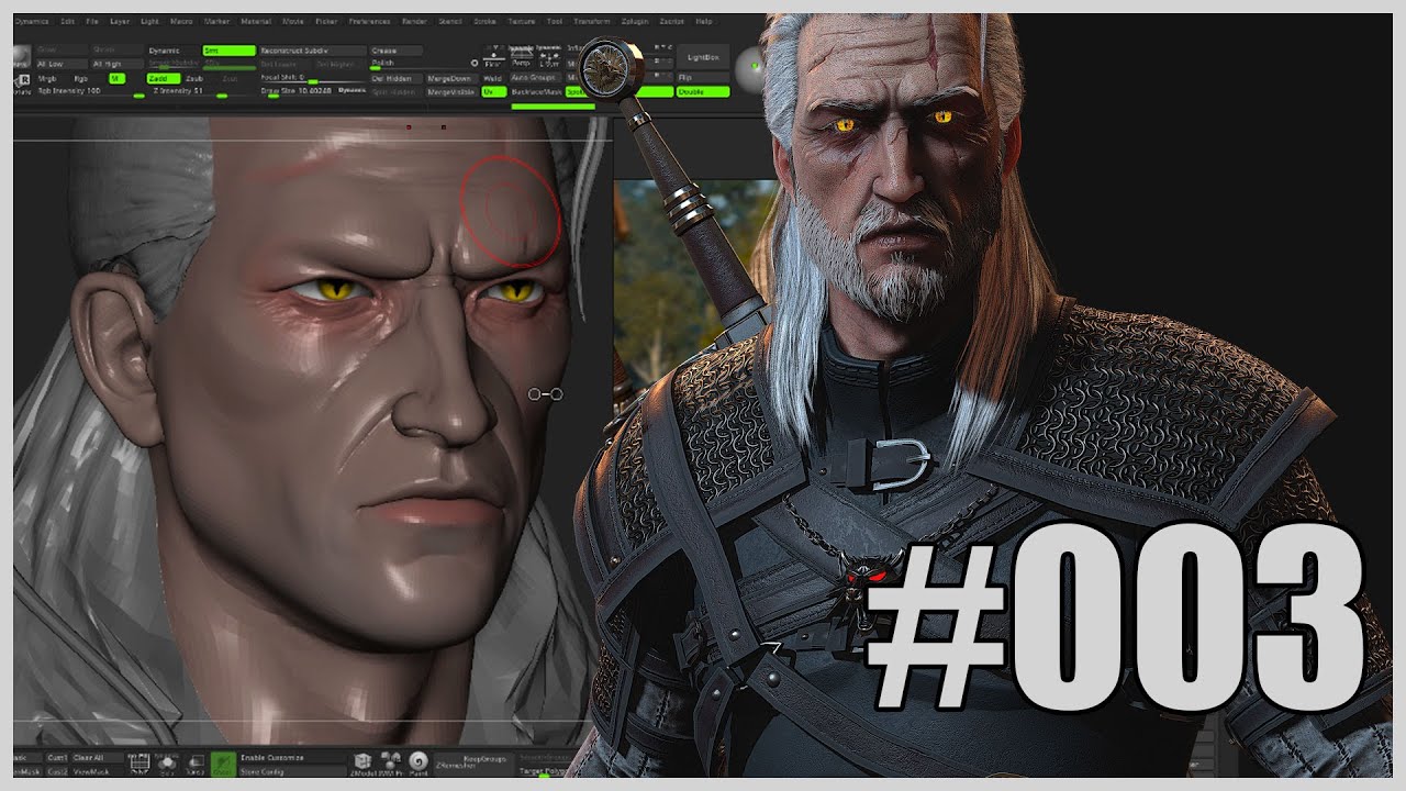 Game Character Creation - Gerald of Rivia #003 - FaceSculpting - YouTube