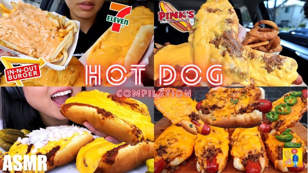 🌭 CHILLI CHEESE HOT DOG ASMR MUKBANG COMPILATION | BIG BITES ...