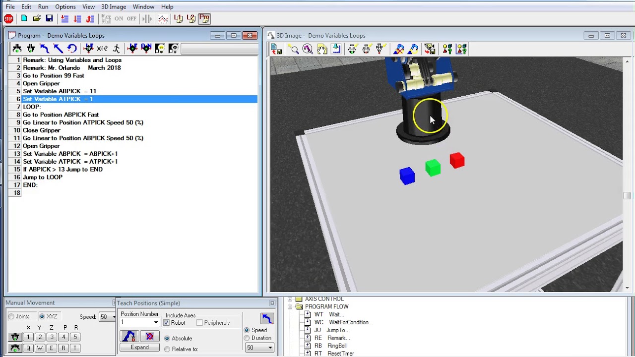 RoboCell Using Variables and Loop - YouTube