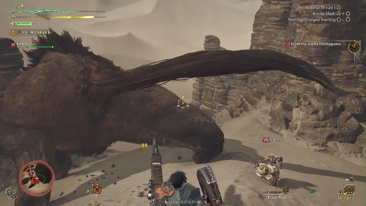 Monster Hunter Wilds Beta test - Alpha Doshguma with Gunlance ...