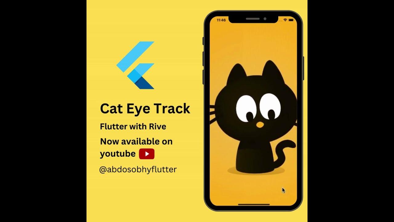 Flutter cat eye track with rive || flutter animations and challenges #appdevelopment - YouTube