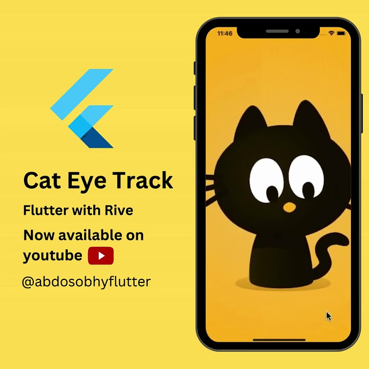 Flutter cat eye track with rive || flutter animations and challenges #appdevelopment - YouTube