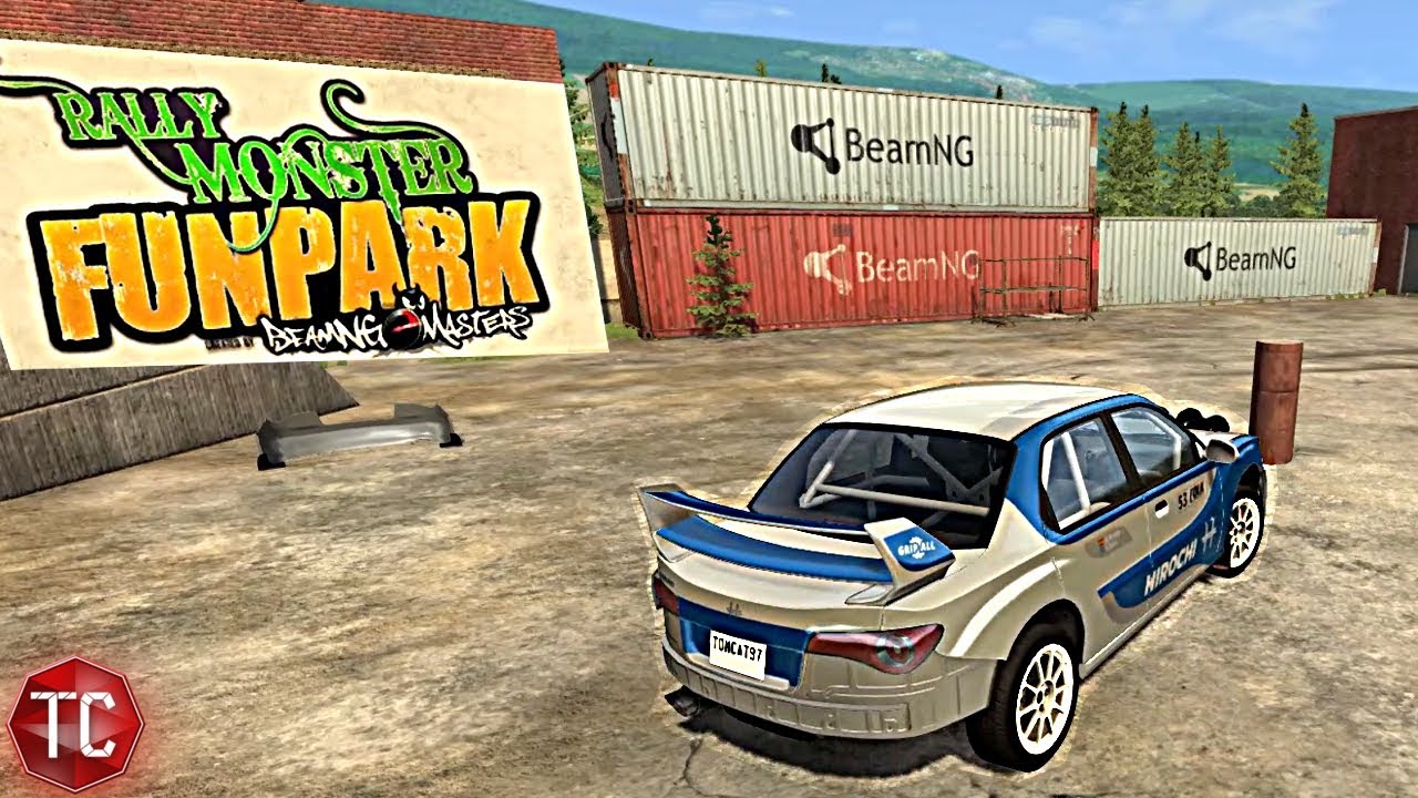 BeamNG Drive Mods: RALLY FUN PARK + JUMPS AND CRASHES! - YouTube