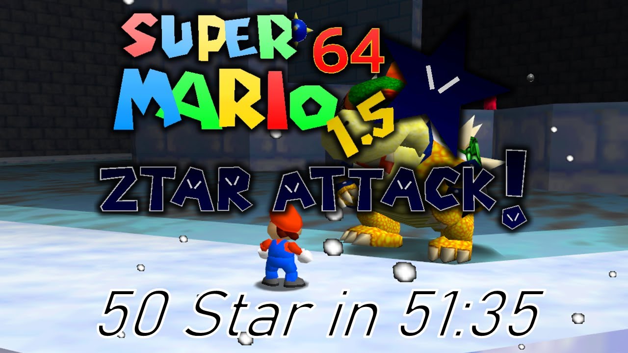 [World Record] Super Mario 64 1.5 Ztar Attack 50 Star (51:35) - YouTube