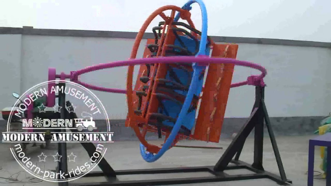 Space ring ride,human gyroscope ride for sale - YouTube