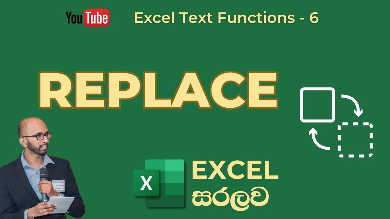 Excel Replace Function Excel Text Functions 06 Excel Sinhala