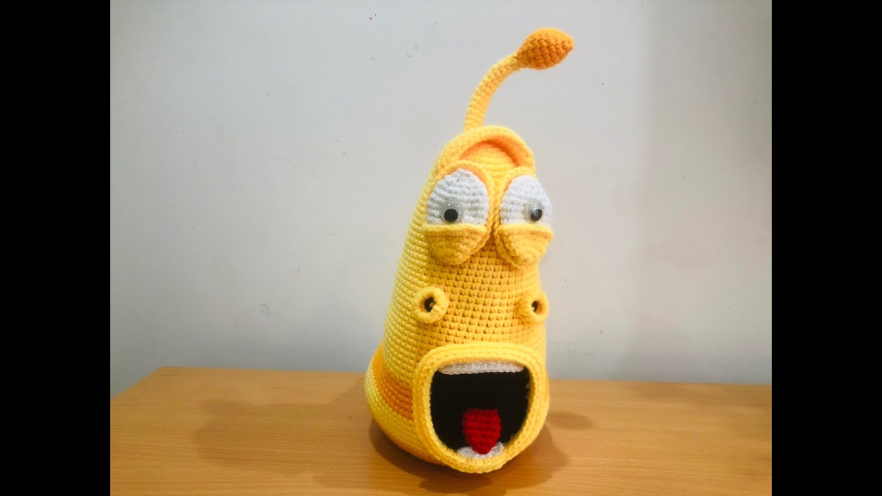 Móc ấu trùng Larva Vàng bằng len - Crochet Yellow Larva cartoon - YouTube