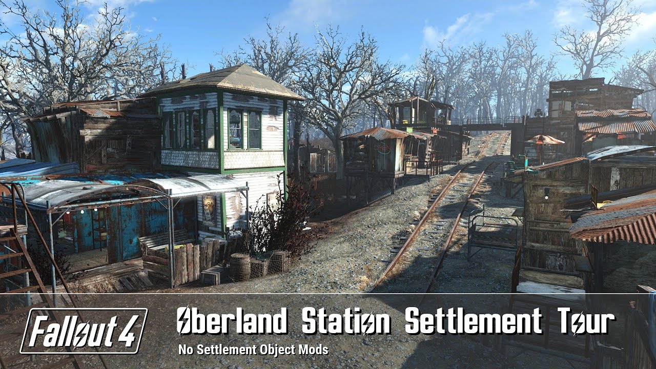 Fallout 4 - Oberland Station Settlement Build Tour - YouTube