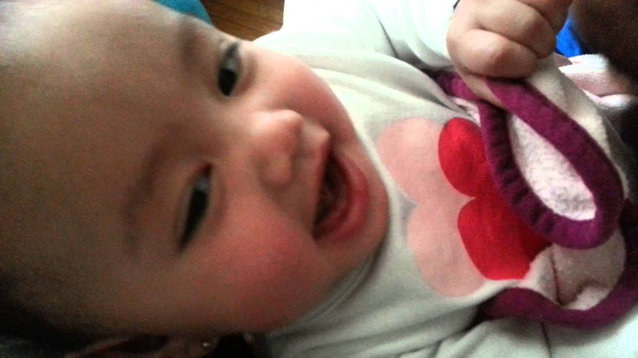 Baby laughing and yelling tickle by daddy - YouTube