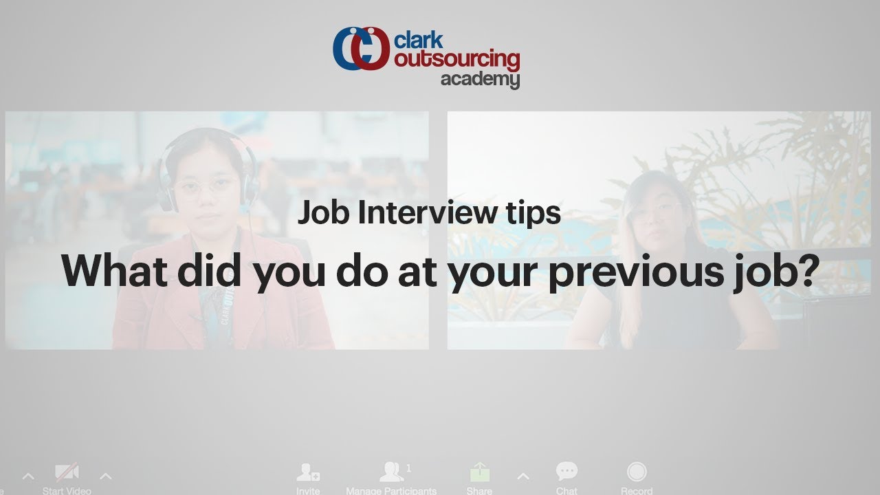 How to answer "What did you do at your previous job?" - YouTube